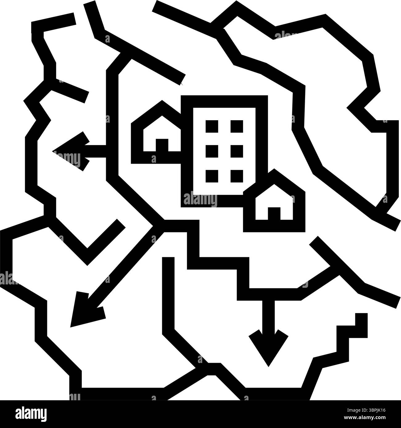 expansion of city borders map line icon vector illustration Stock ...