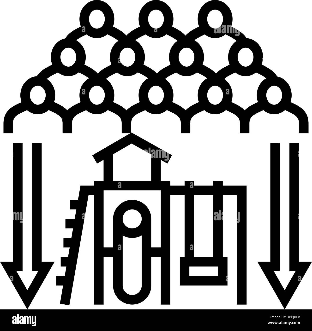 crowded playground line icon vector illustration Stock Vector Image ...