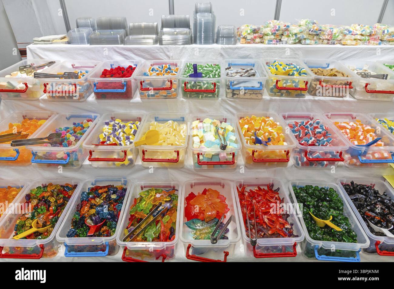 Many Gummy Candies Flavours in Bulk Boxes Variety, Serbia, Europe Stock ...