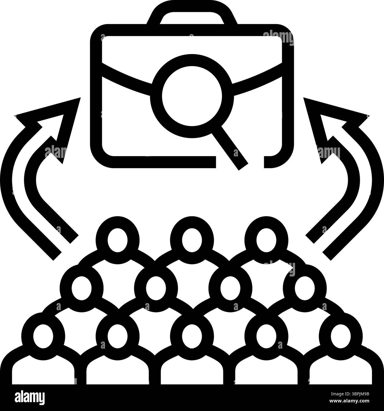 job market competition line icon vector illustration Stock Vector Image ...