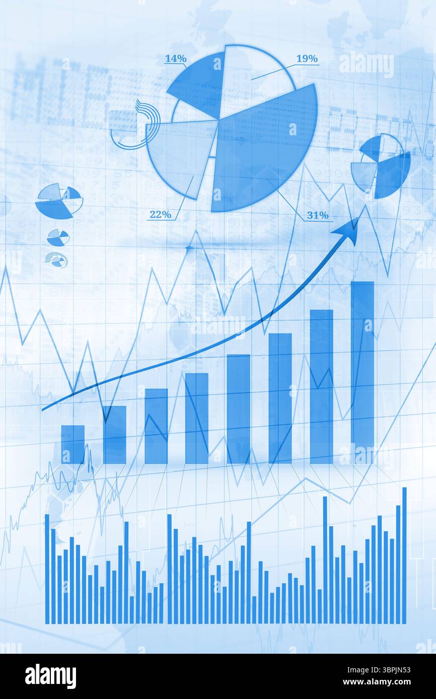 Flat Data Visualization Is Showing Multiple Pie Charts Rising Bars
