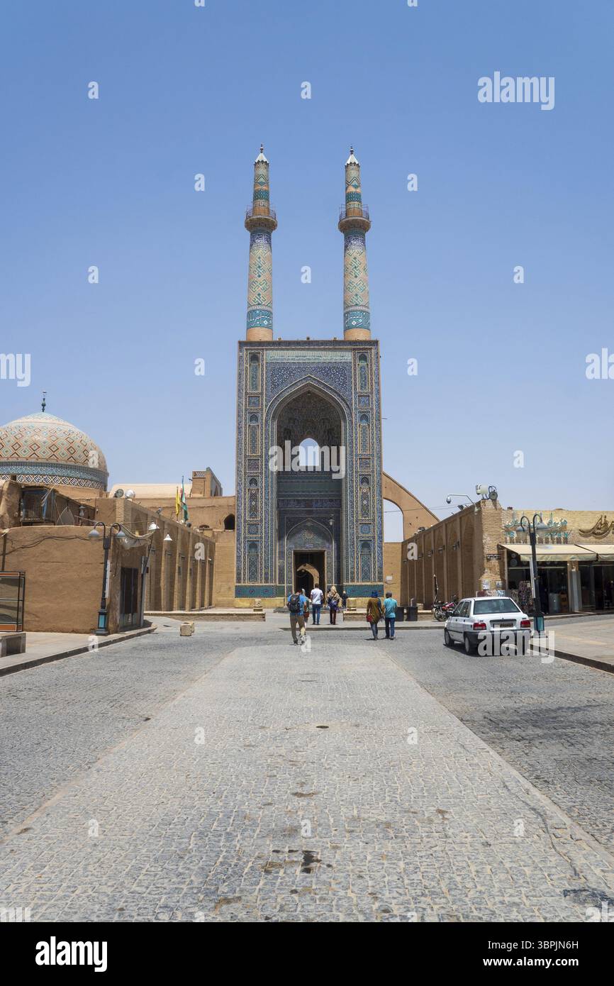Yazd, Iran - 09.02.2018: Masjed i Jame Mosque in Yazd. Iran, a landmark ...