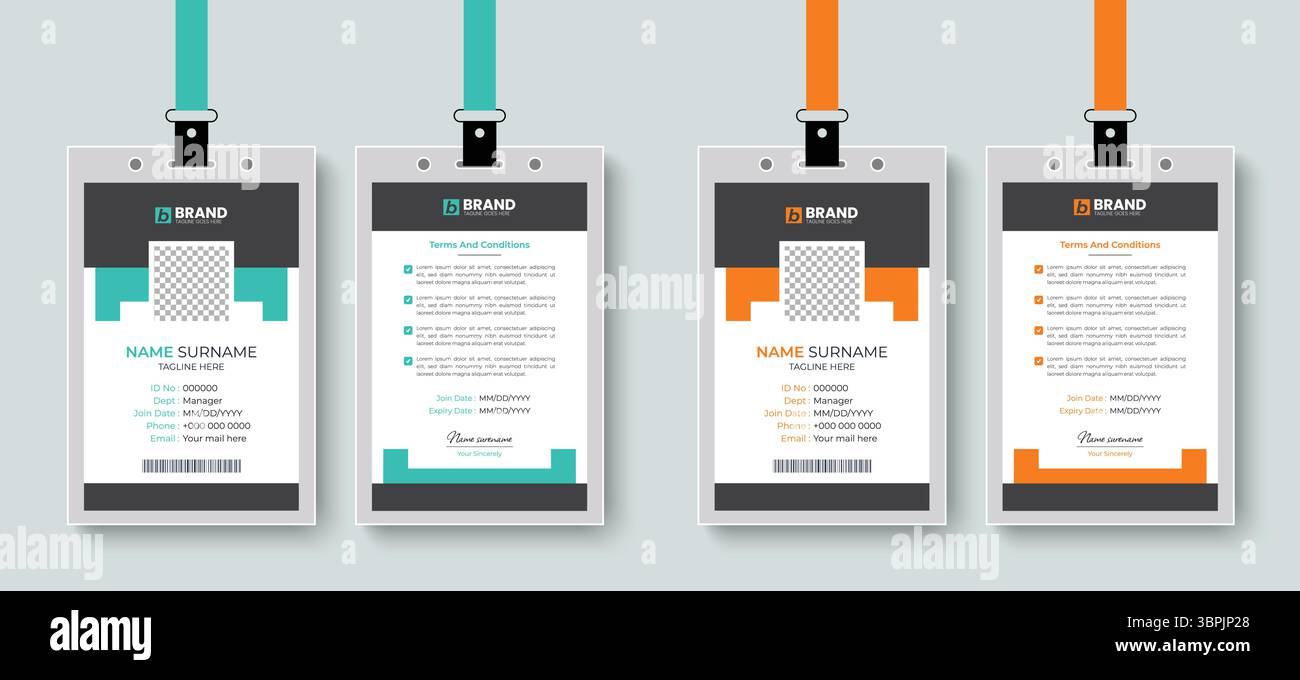 Multipurpose modern corporate office employee ID card or identity card ...