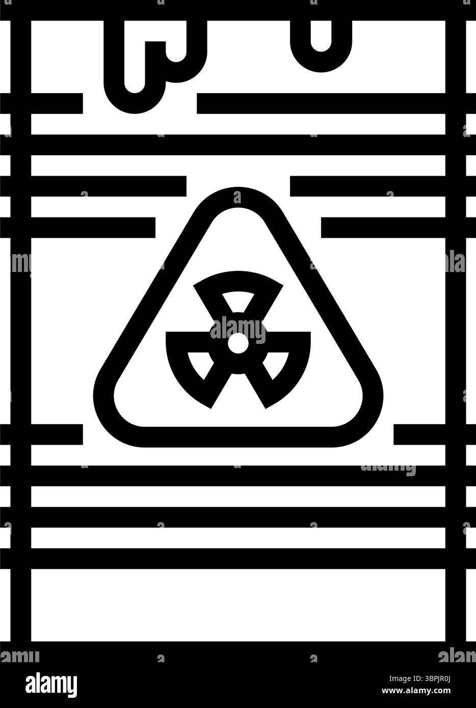 waste barrels radioactive pollution line icon vector illustration Stock ...
