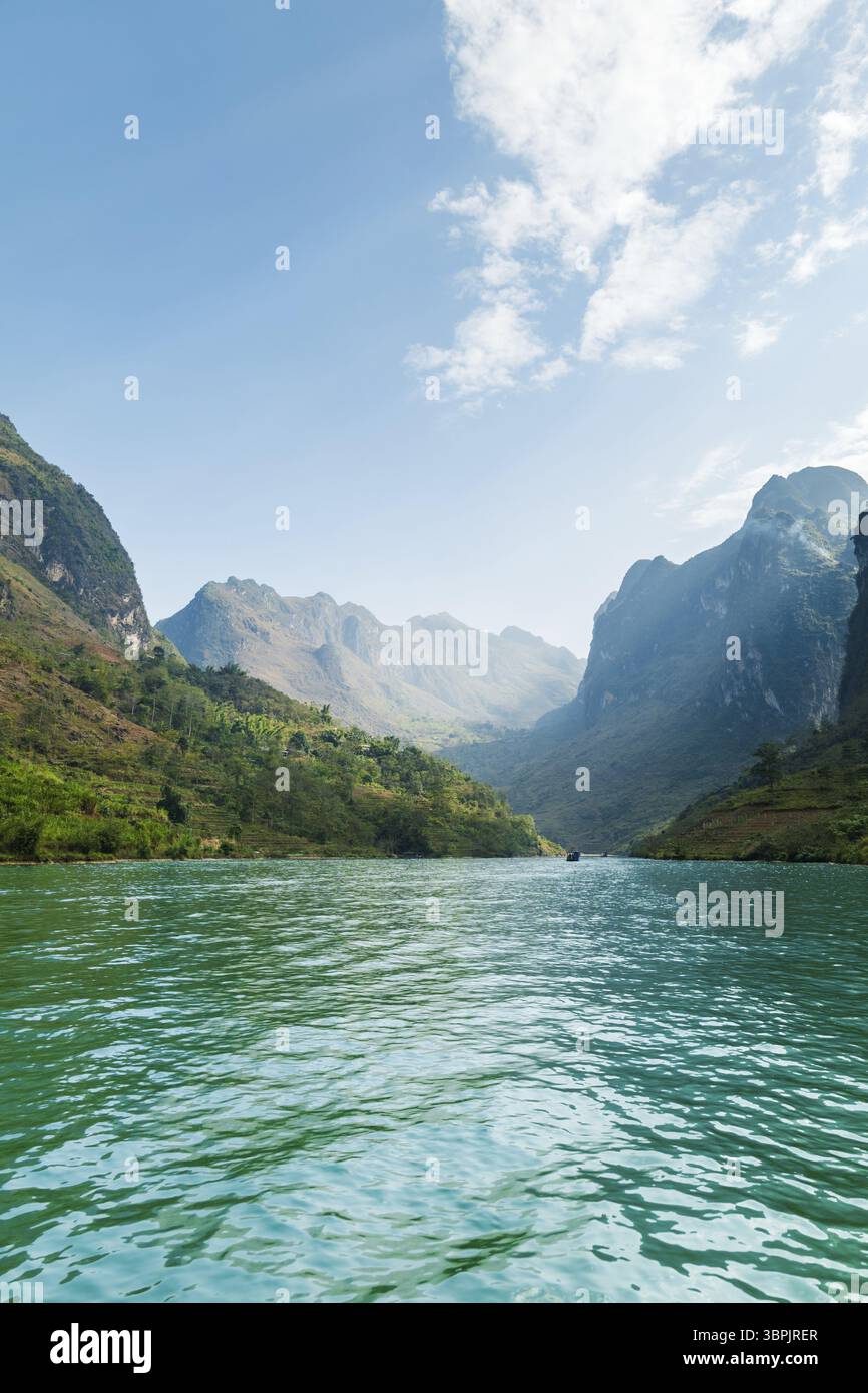 Ha Giang landscape with Nho Que river between mountains in Ha Giang ...