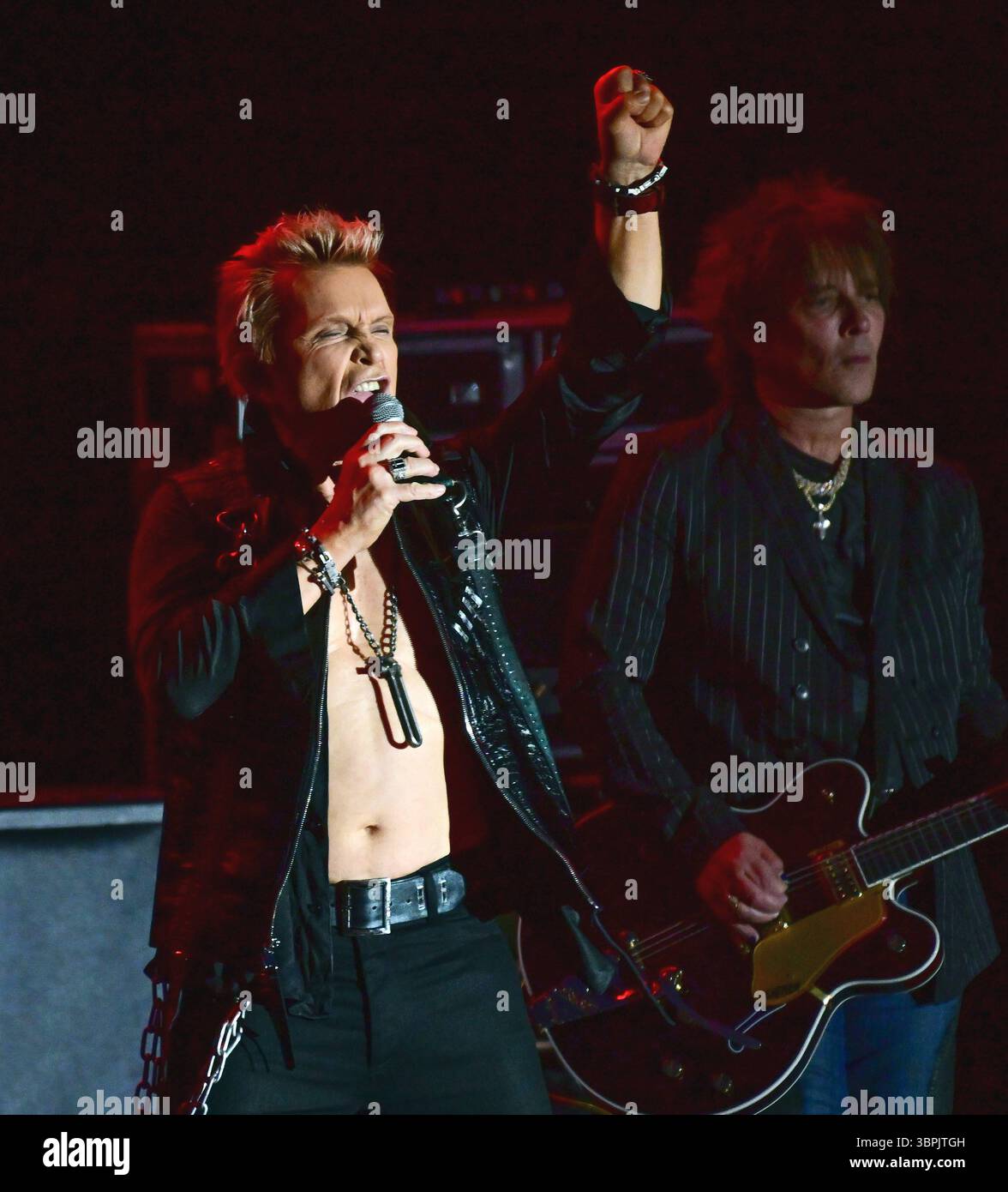 Konzert des Rockidols Billy Idol auf Burg Clam in Oberösterreich, am 04 ...