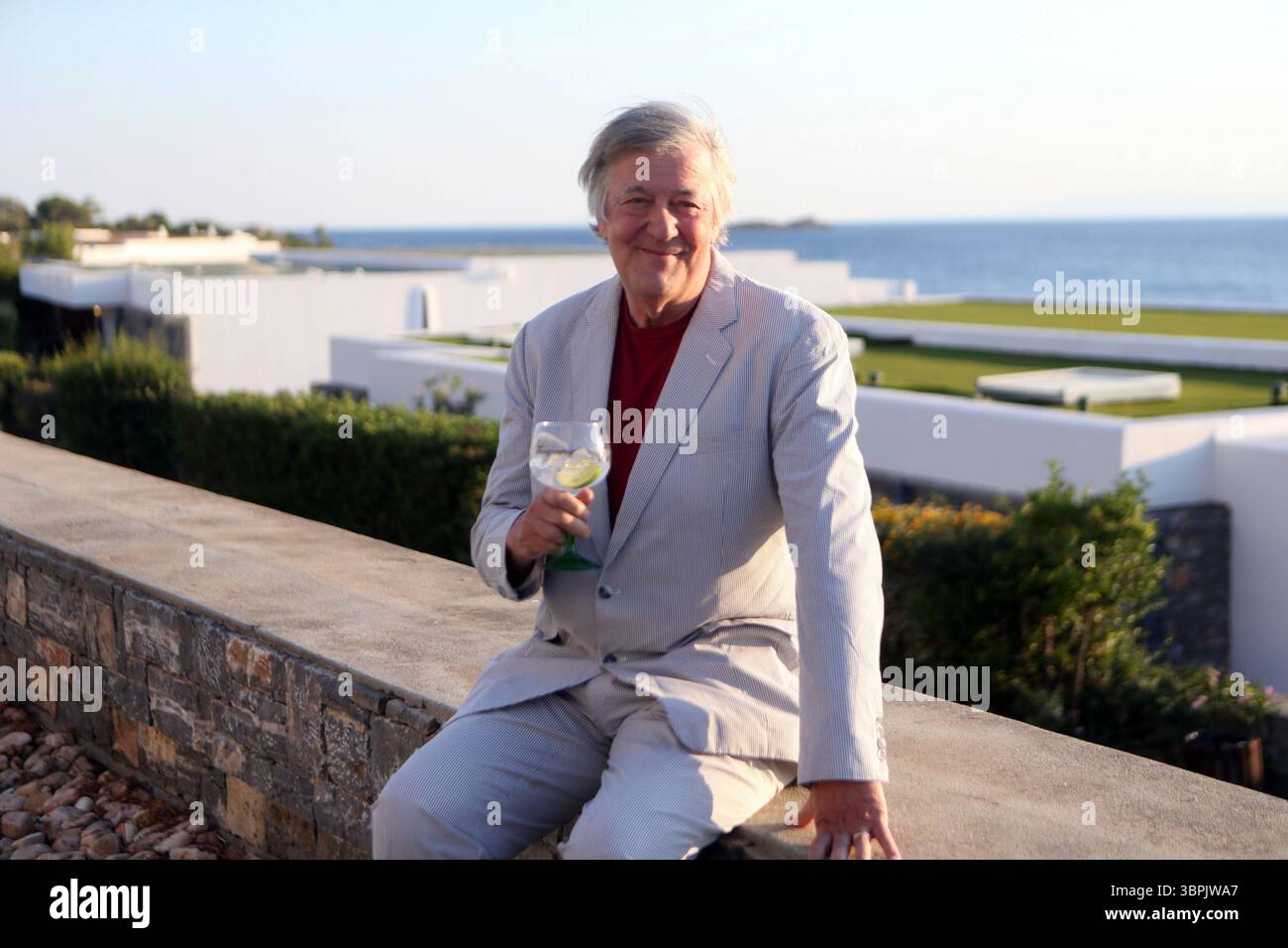 British actor STEPHEN FRY enjoy his drink during Economist Conference ...