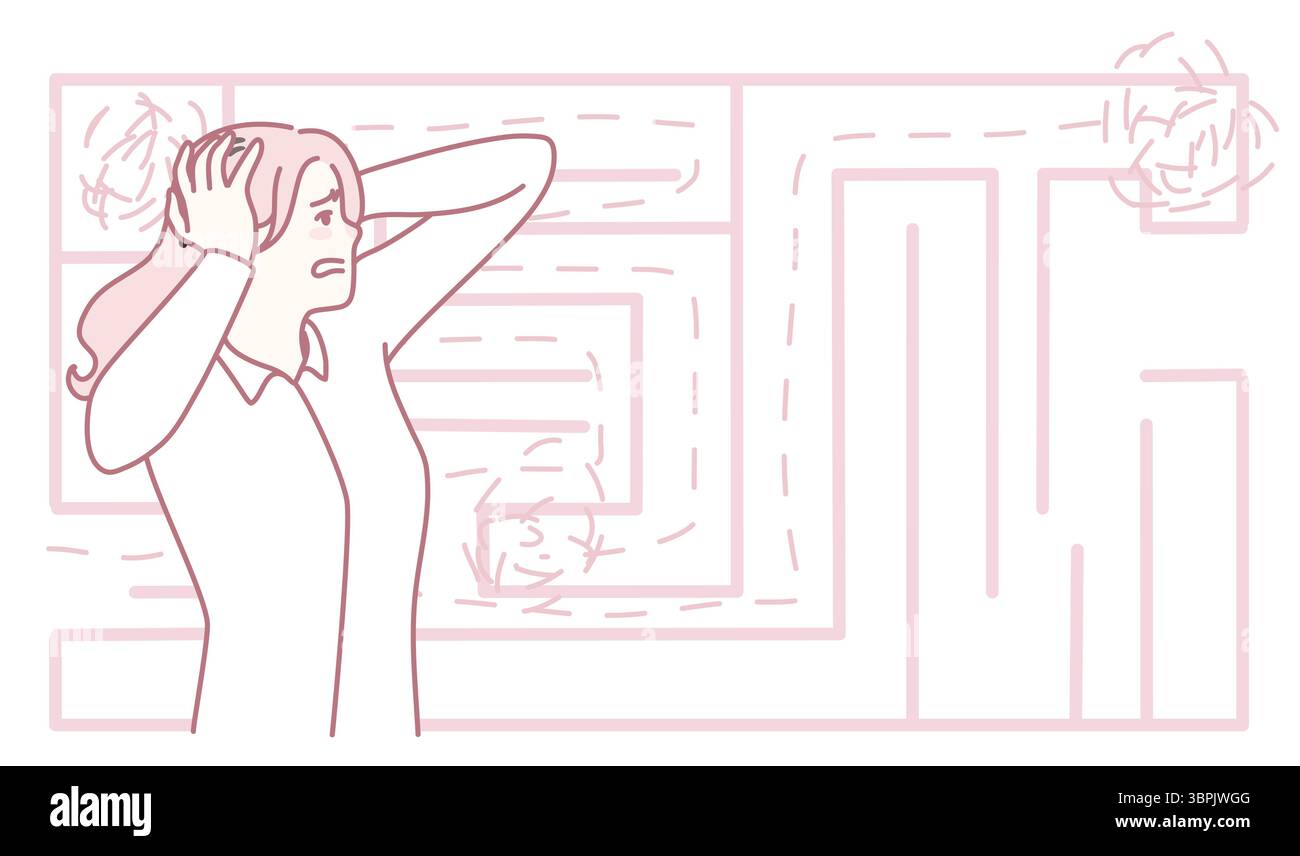 This visual representation illustrates themes of stress and confusion ...