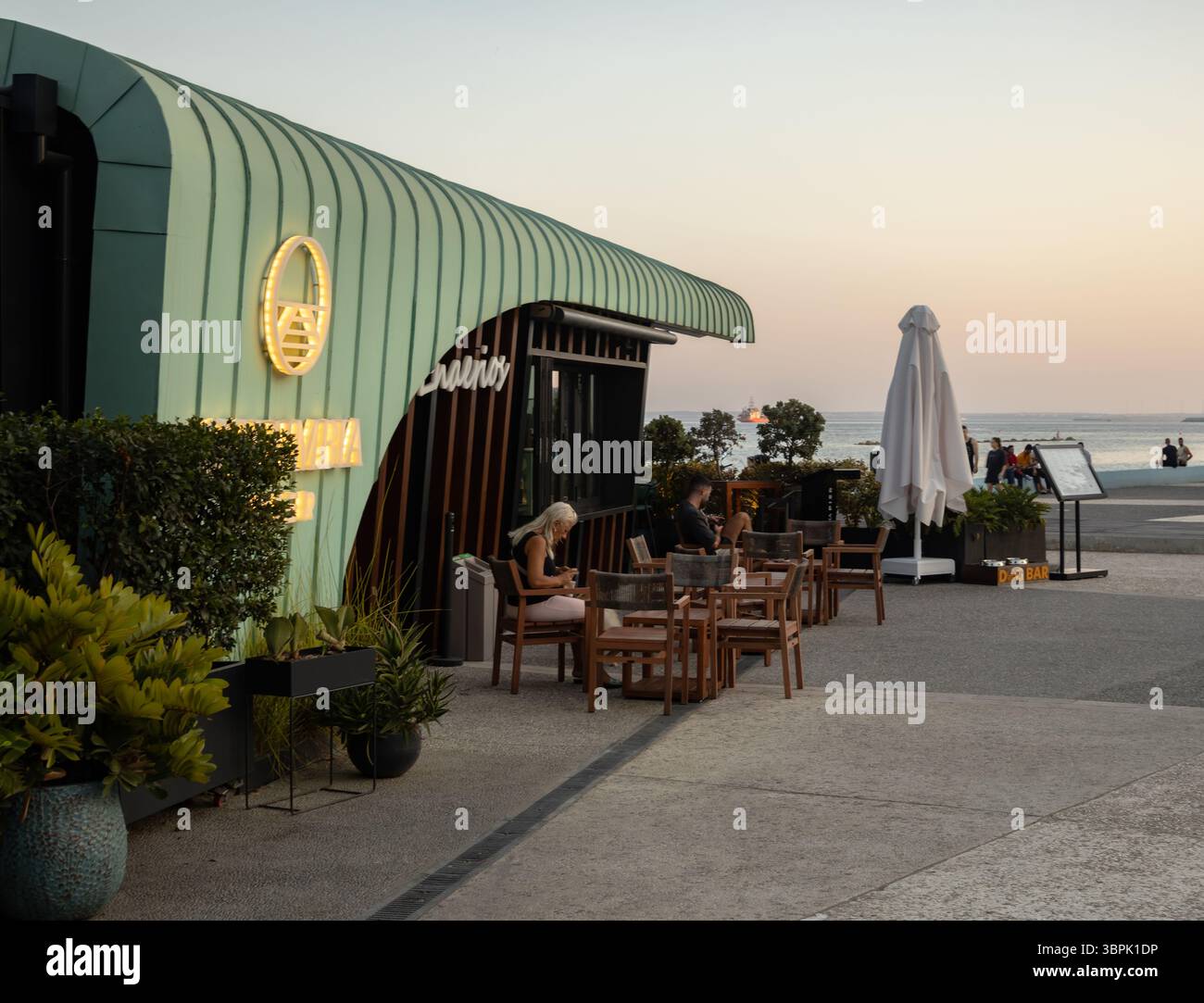 The pier of enaerios at Limassol Stock Photo - Alamy