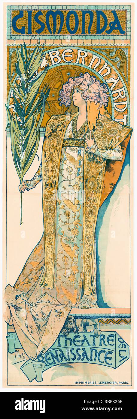 Alphonse Mucha, Gismonda (Sarah Bernhardt), Théatre de La Renaissance ...