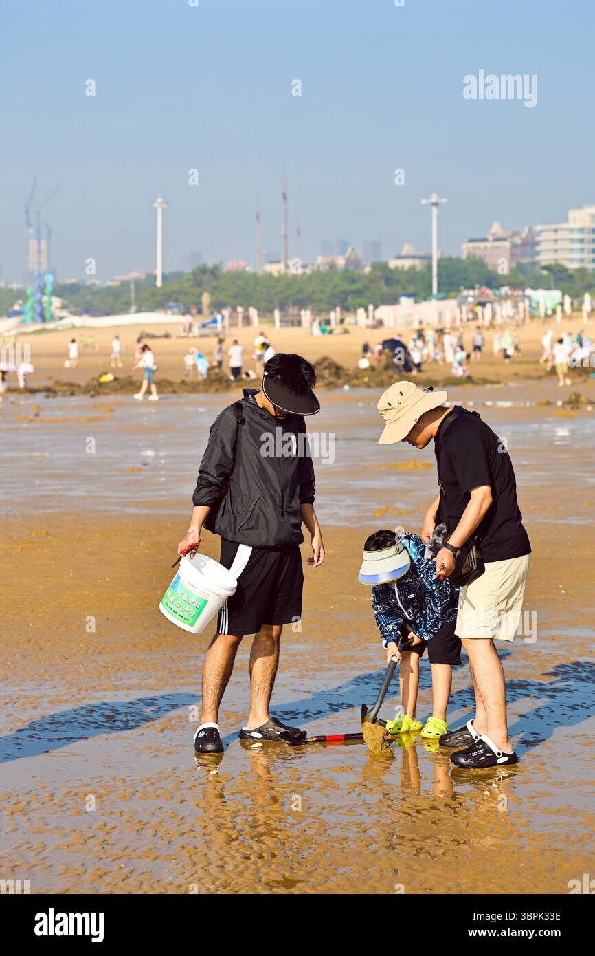 Tourists go beachcombing in Rizhao City, east China's Shandong Province ...