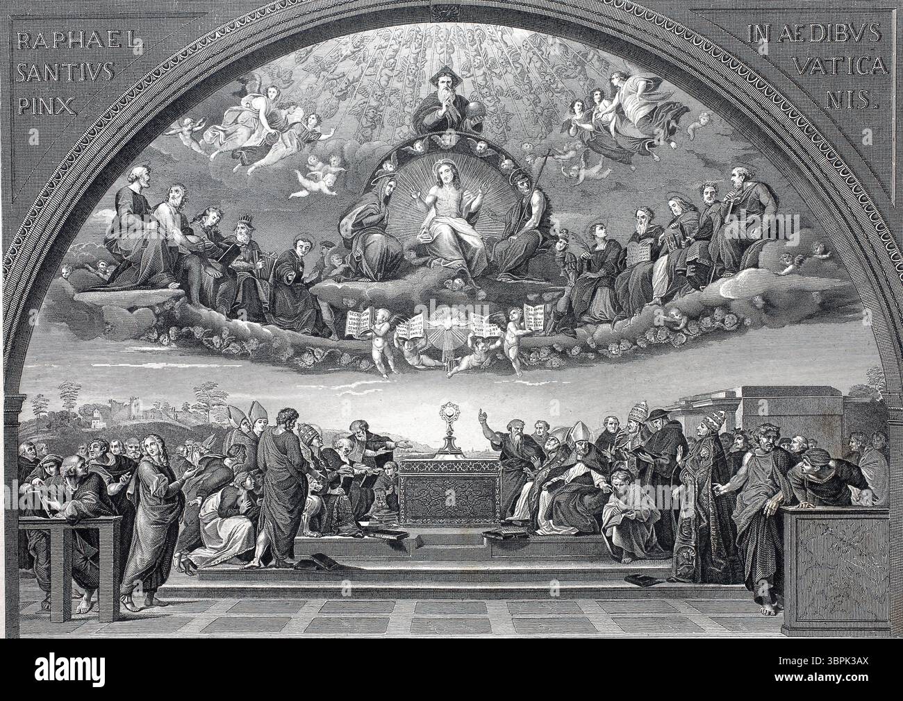 La Disputa, The Disputation of the Holy Sacrament by Raphael, part of ...