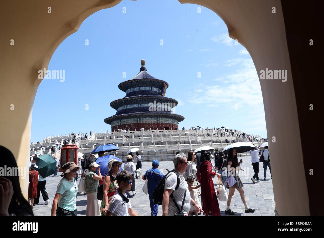Tourists visit Tiantan Park amid hotwave in Beijing, China, 6 July ...