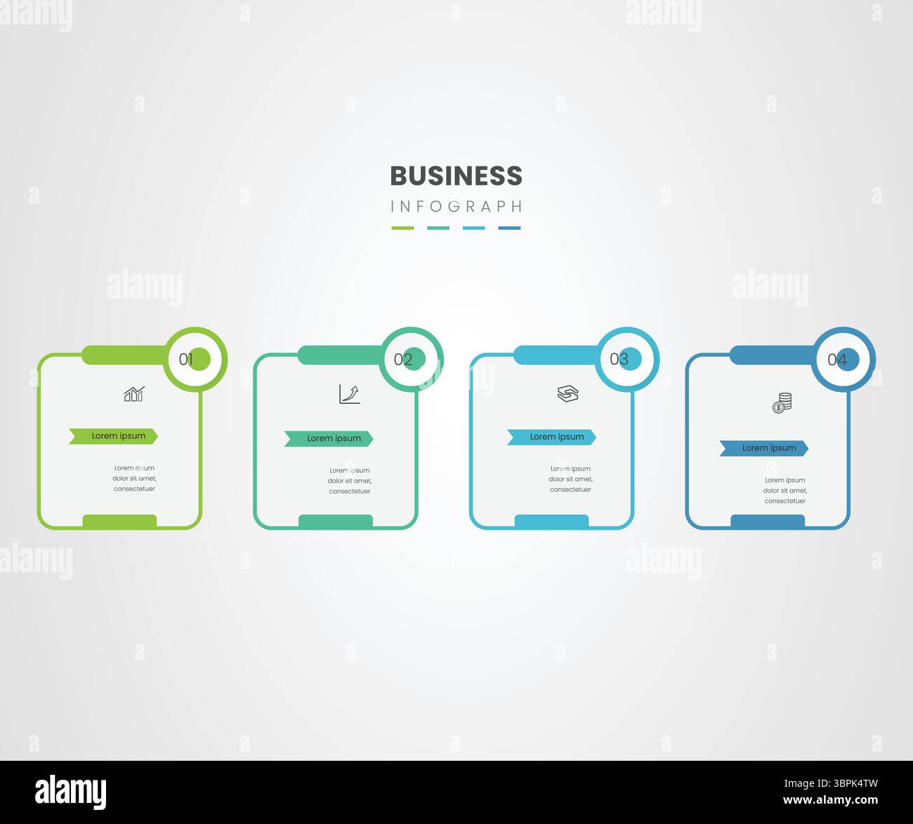 Four Step Business Process Infographic – Plan, Execute, Monitor ...