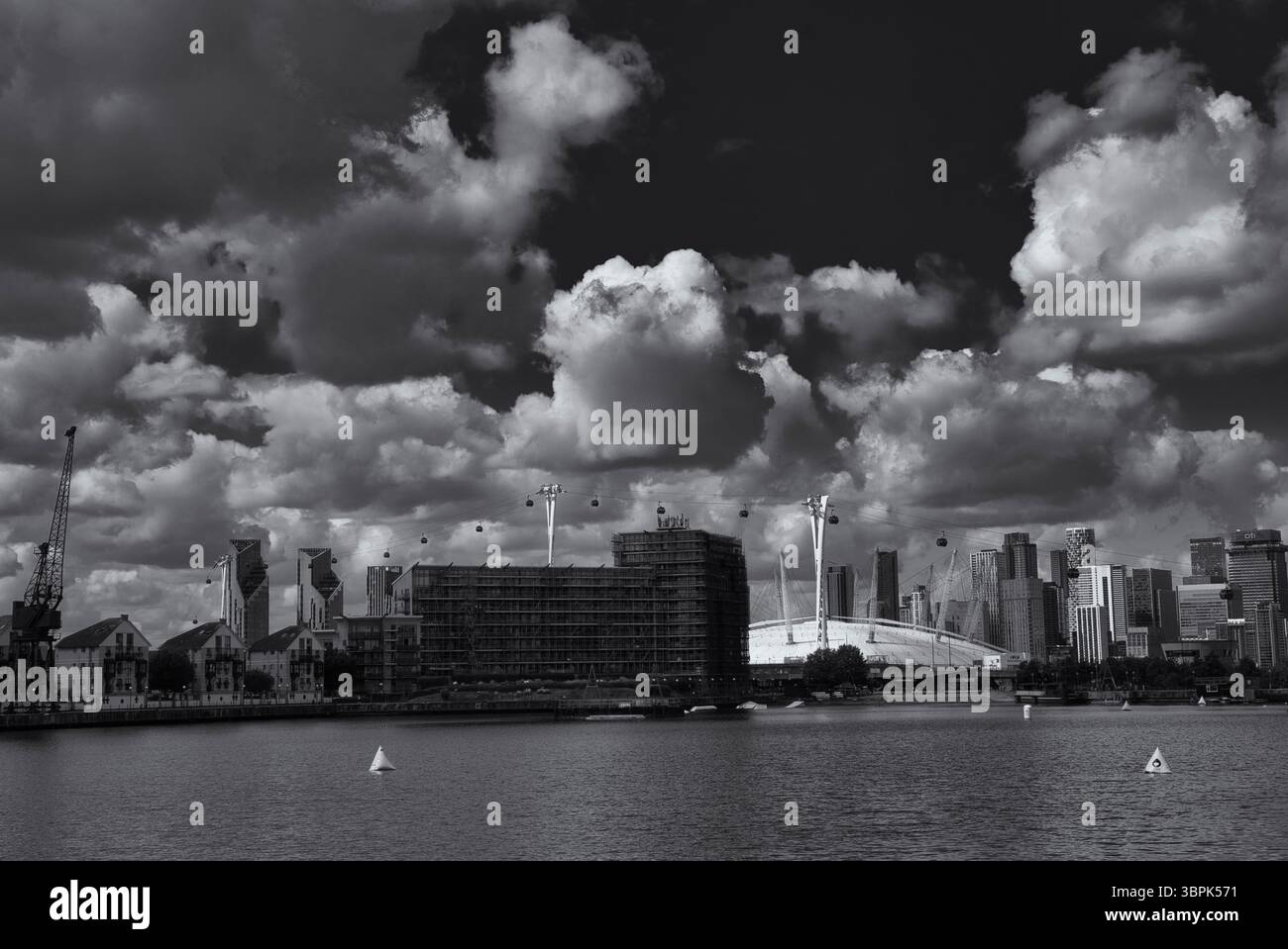 View of the O2 Arena from The Royal Victoria Docks, London Stock Photo ...