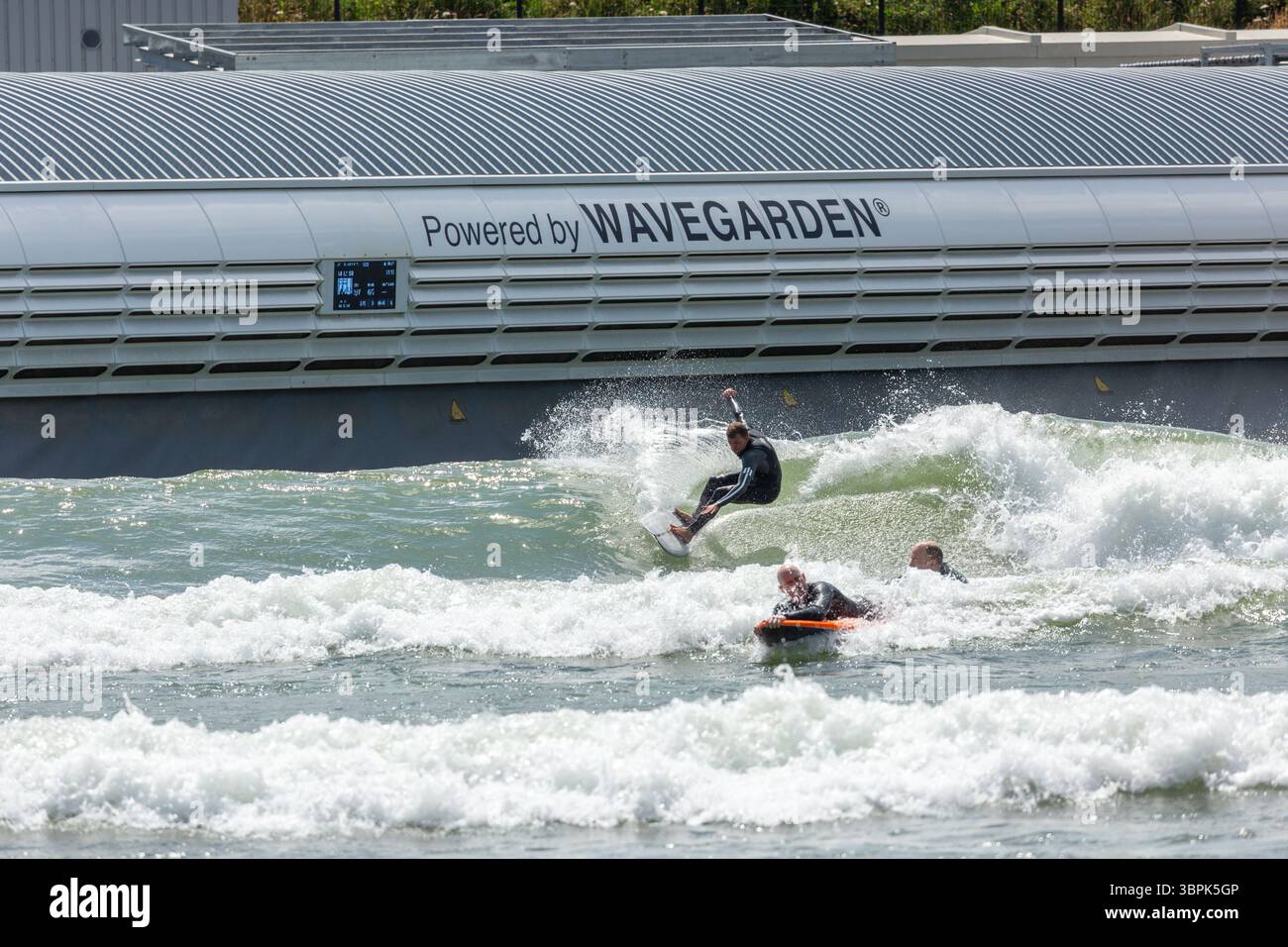 Inland surfer rides a wave at Lost Shore Surf Resort, Europe’s Largest ...