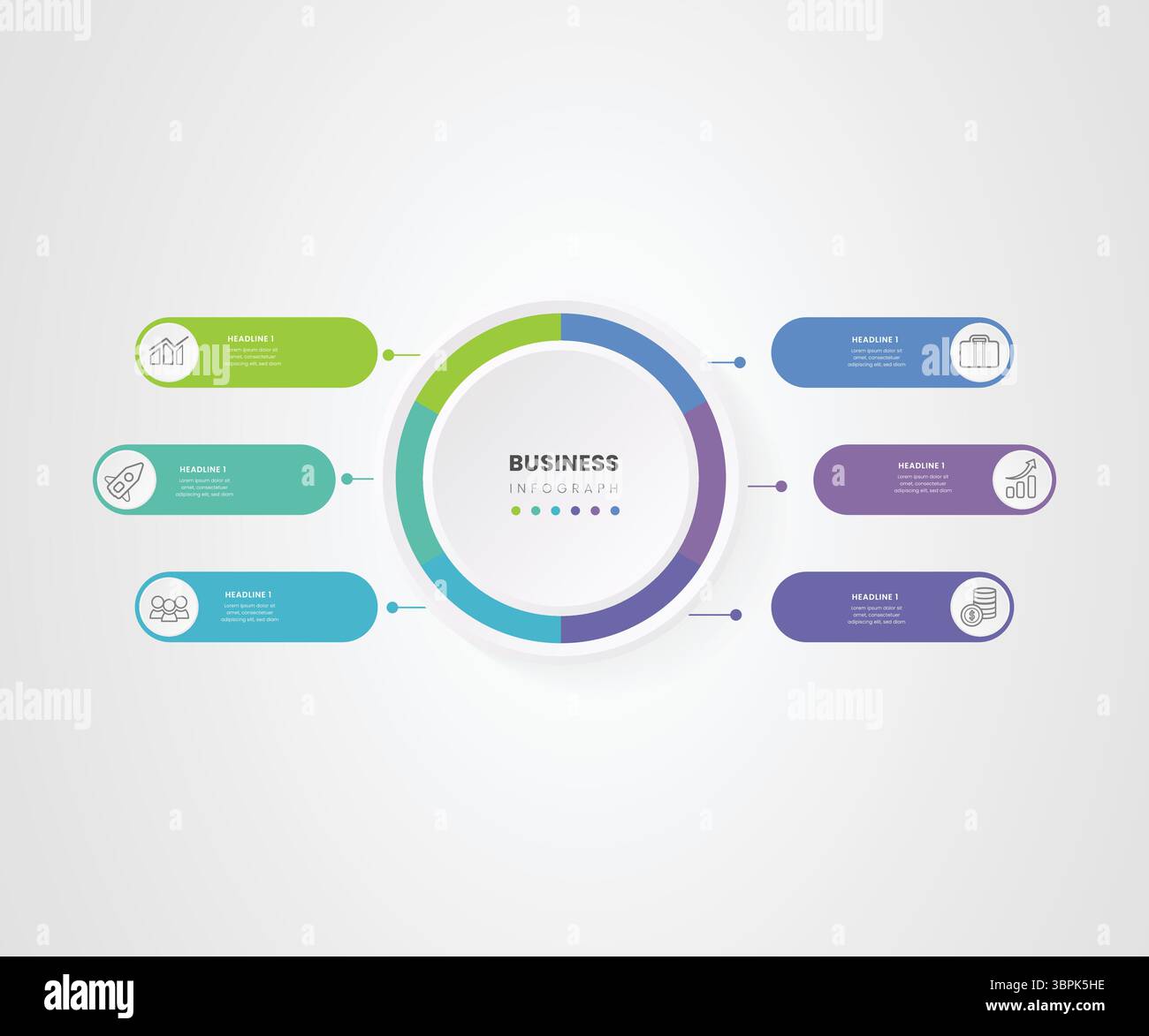 6 Steps Circular Infographic – Business Process & Workflow ...