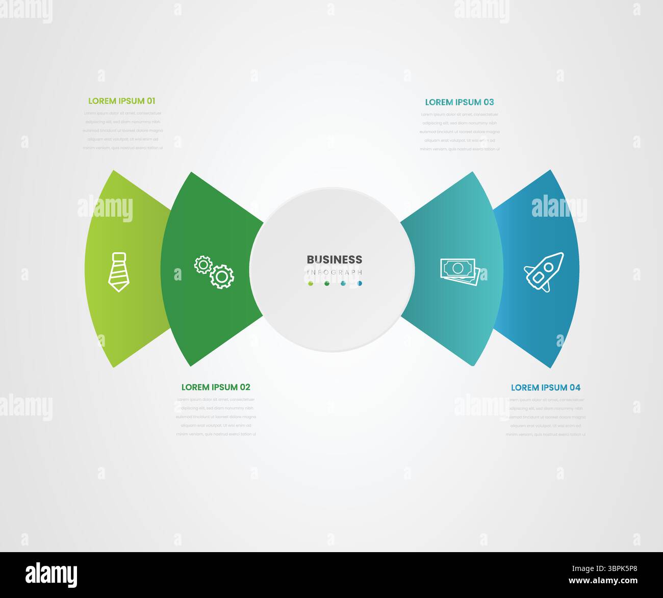 4 Section Circular Infographic – Business Process & Data Visualization ...