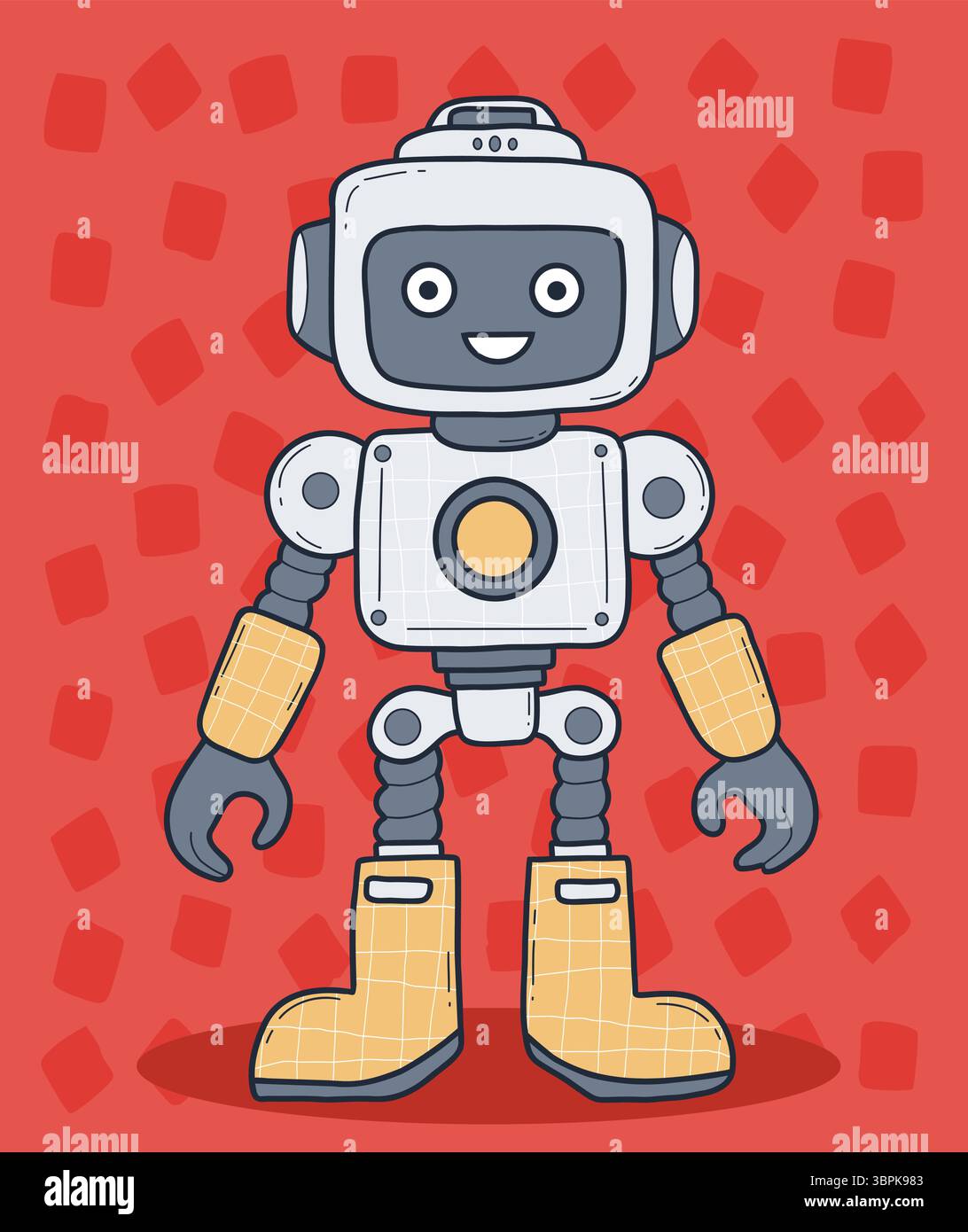 Futuristic happy Robot. Virtual Technology Assistant mascot. Vector ...