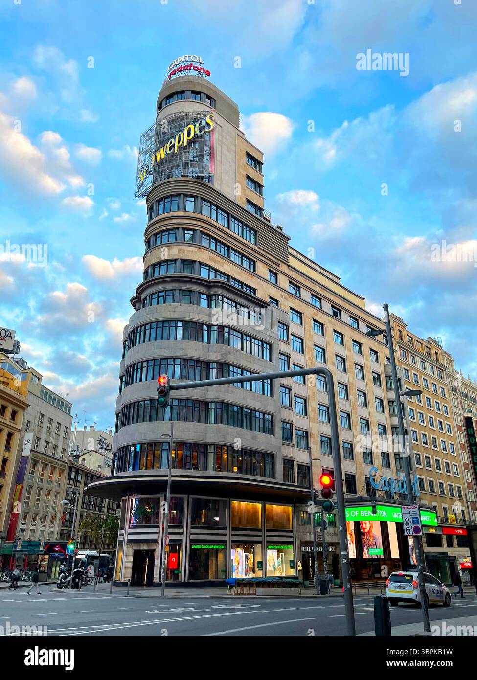 Capitol building. Gran Via street, Madrid, Spain Stock Photo - Alamy