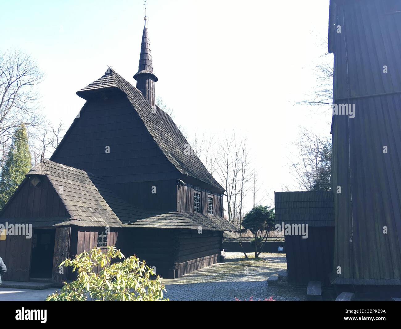 St Michael’s wooden church (1510) in Kościuszko Park, Katowice—log ...