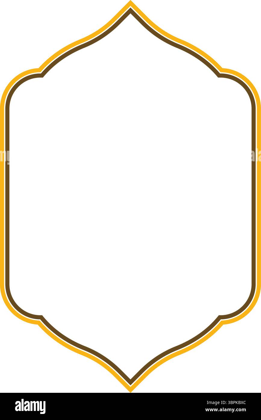 Golden Vertical Ornamental Label Frame Decorative Border Design vector ...