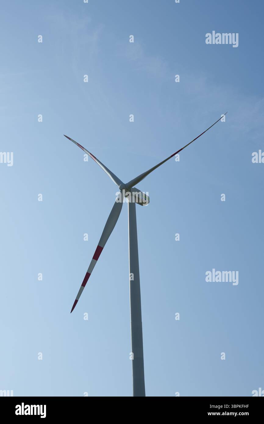 Modern wind turbine under a clear blue sky. Austria Stock Photo - Alamy