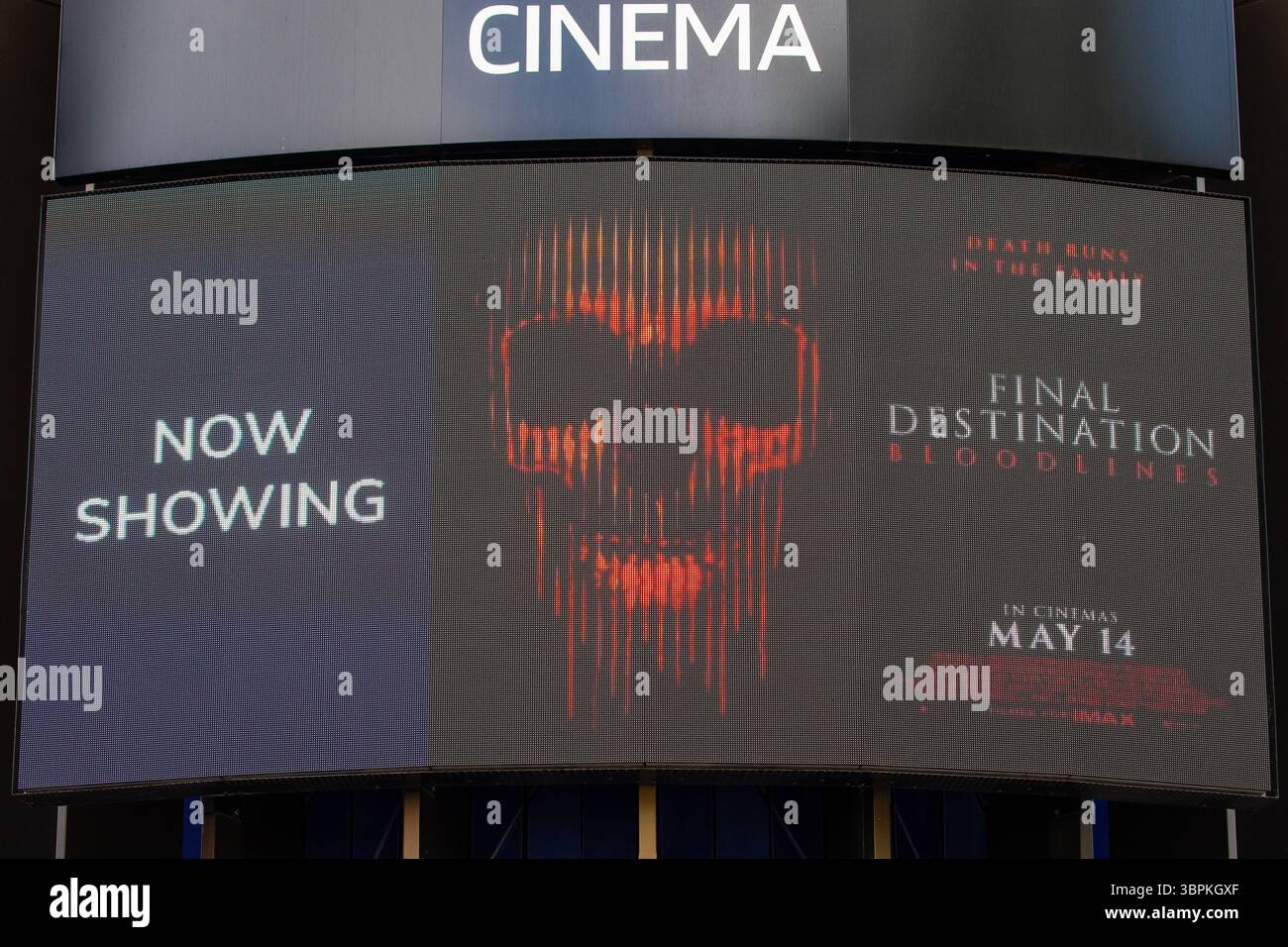 London, UK - June 2nd 2025: A digital billboard displaying the movie ...