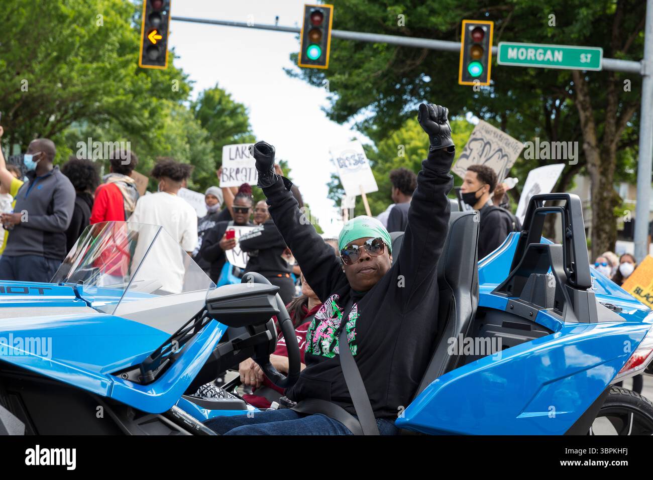 June 14, 2020, Seattle, Washington, U.S: CYNTHIA MUIRHEAD drives a ...