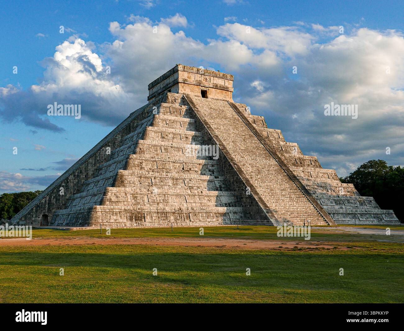 The Temple of Kukulcán (El Castillo) pyramid, a UNESCO World Heritage site and iconic Mayan ...