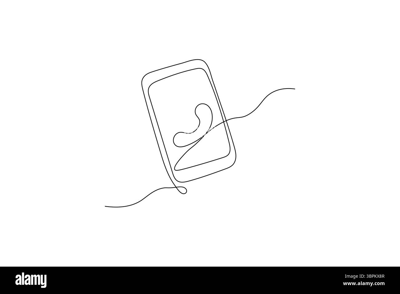 One continuous line art of smart vector illustration Smartphone one ...