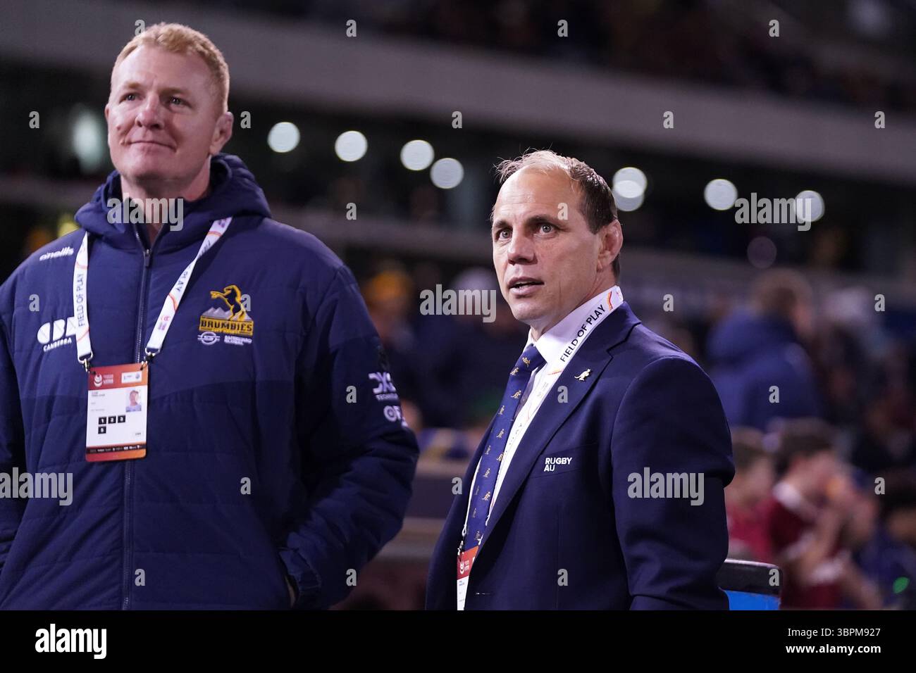 The Chief Executive of Rugby Australia, Phil Waugh (right) before the ...