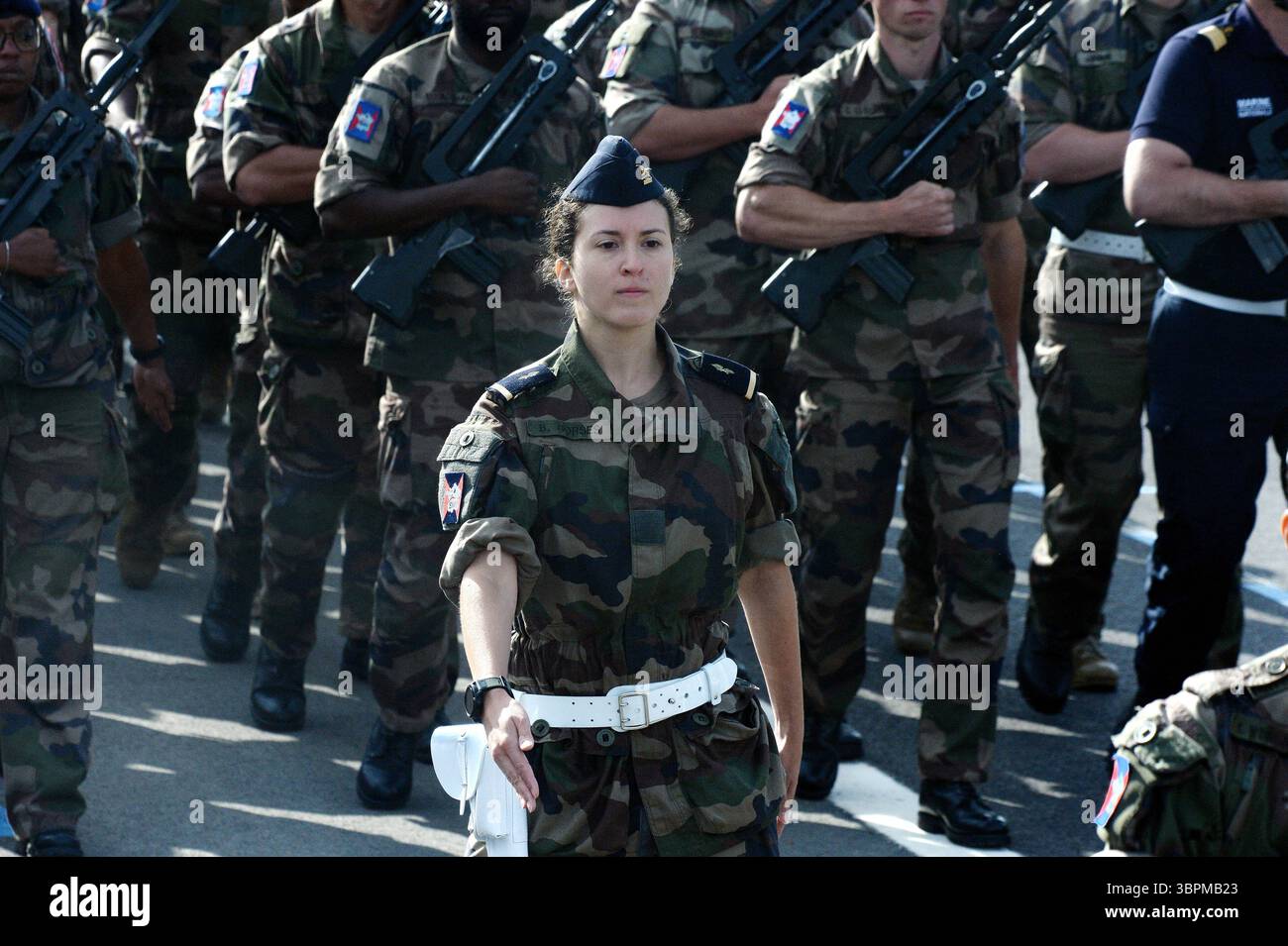 Satory, France. 08th July, 2025. Rehearsals in Satory of the military ...