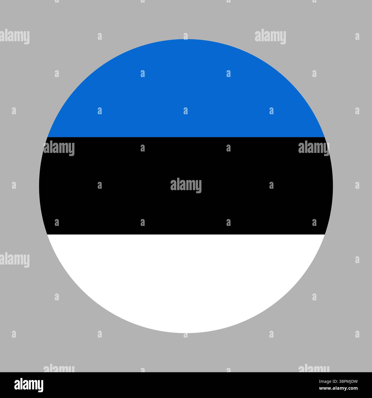 Round Estonian flag. Circular symbol. Button, banner, icon. National ...