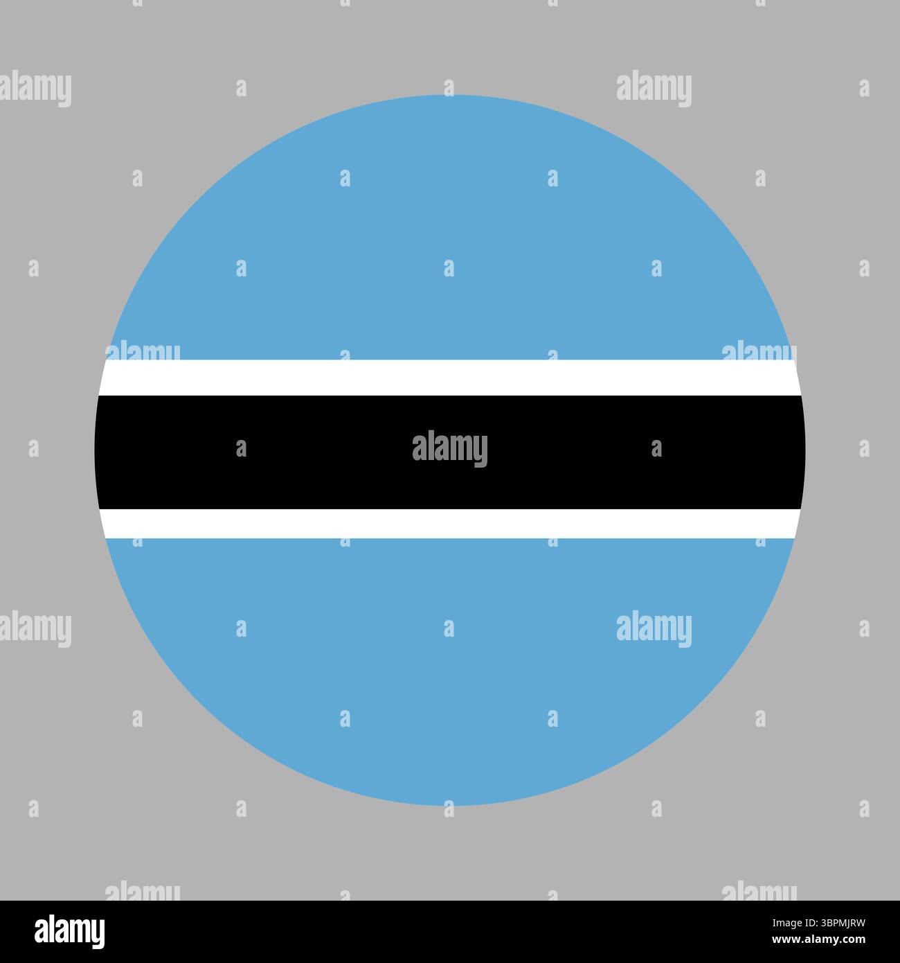 Round national flag of Botswana. Circular symbol. Button, banner, icon ...