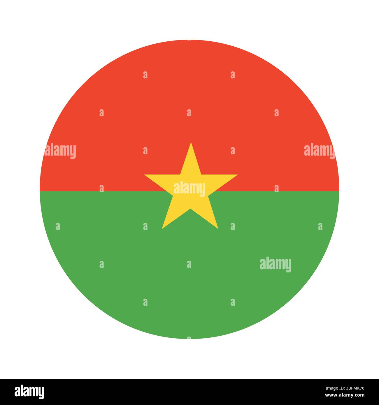 Burkina Faso round flag. Circular symbol. Button, banner, icon ...
