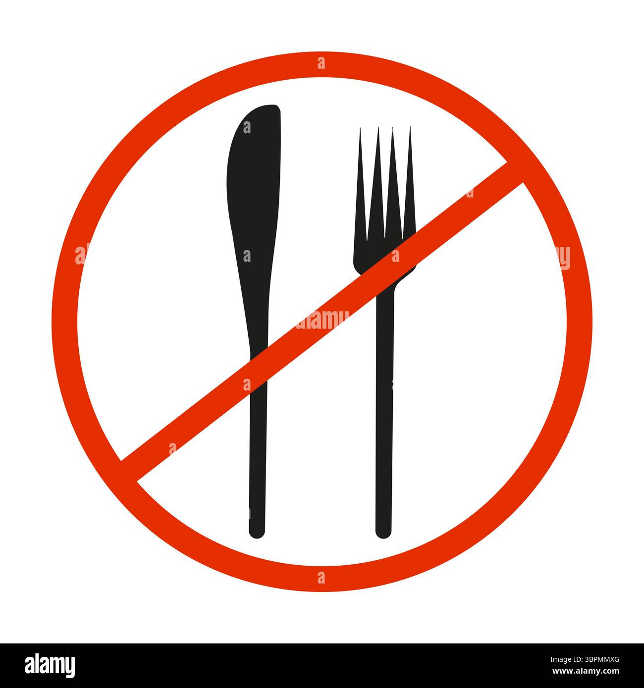No eating sign. No food icon. Prohibition symbol. Vector illustration ...