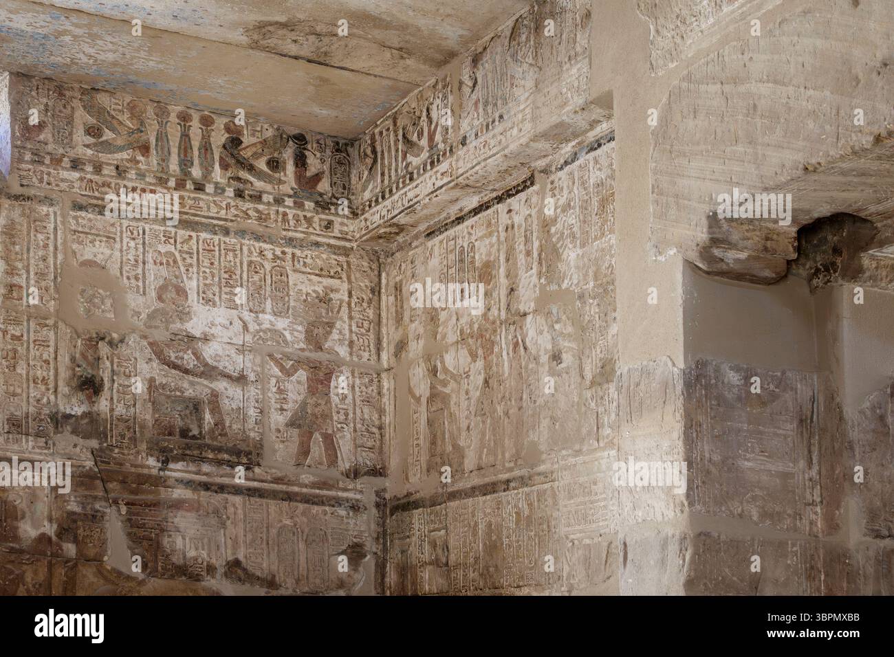 Painted scenes in The small Thoth Temple Qasr el Aguz, close to the ...