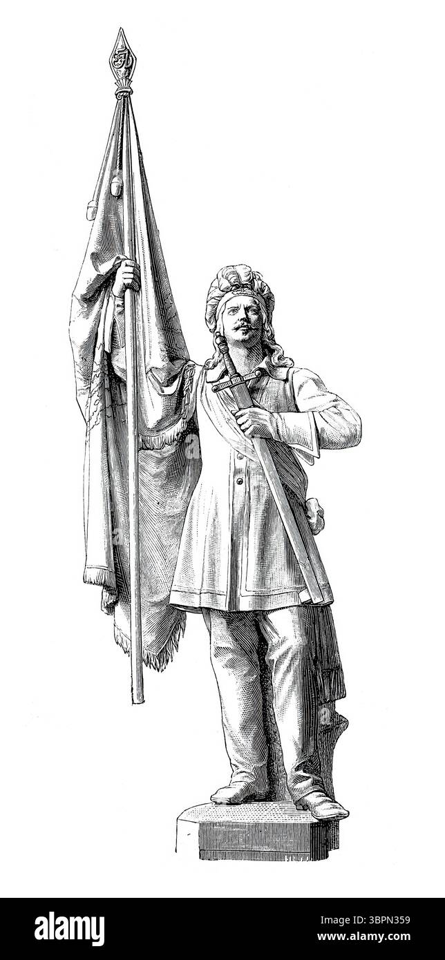 The monument of the German fraternity in Jena in 1883, Thuringia ...