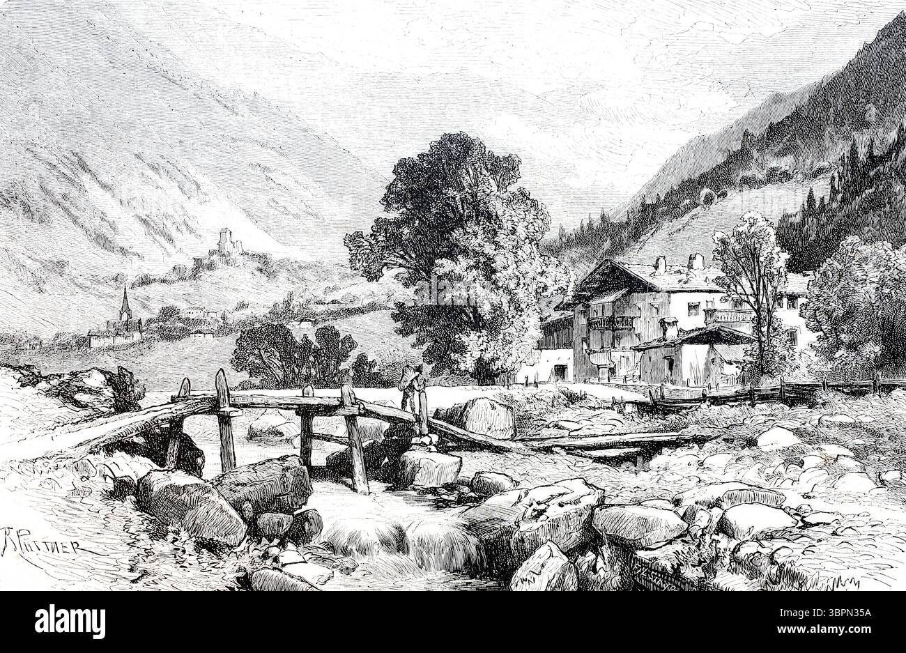 The house of Andreas Hofer, Tyrolean freedom fighter, near St. Leonhard ...