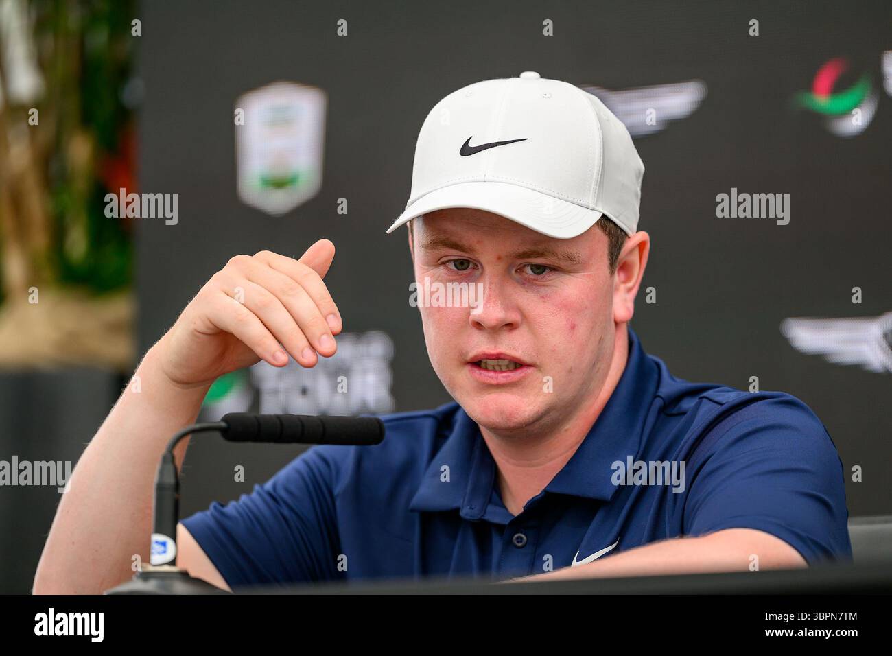 Scotland's Bob MacIntyre speaks to the media during the second preview ...