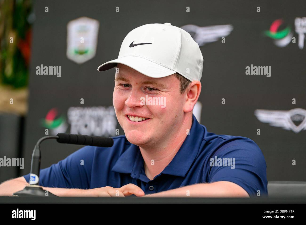 Scotland's Bob MacIntyre speaks to the media during the second preview ...