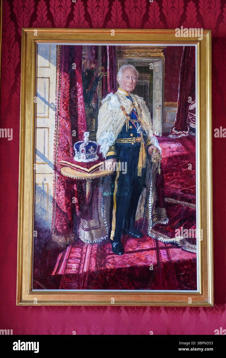 The Coronation State Portrait of King Charles III on display at ...