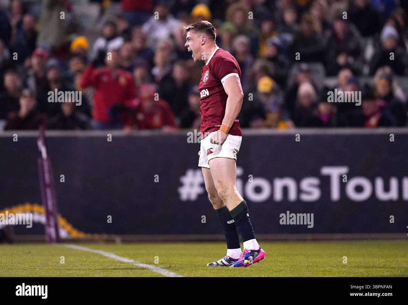 The British & Irish Lions' Garry Ringrose celebrates scoring his side's ...