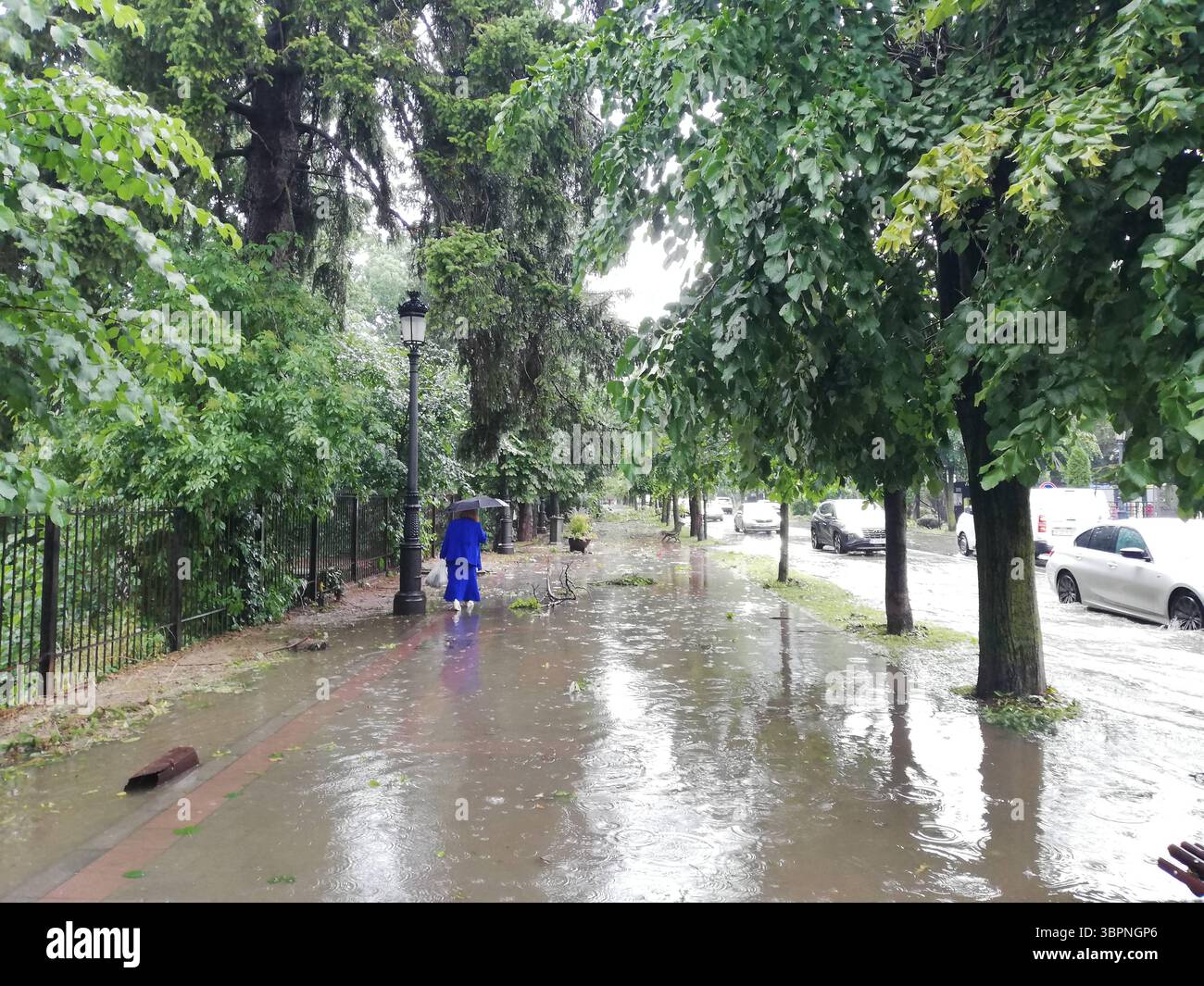 09 july, Sinaia, Romania city blocked due to a severe storm Severe ...