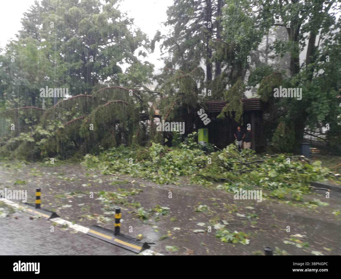 09 july, Sinaia, Romania city blocked due to a severe storm Severe ...