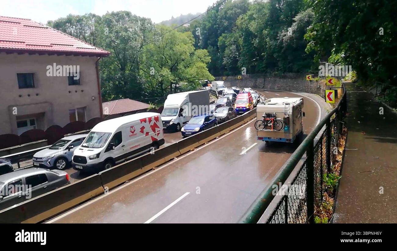 09 july, Sinaia, Romania city blocked due to a severe storm Severe ...