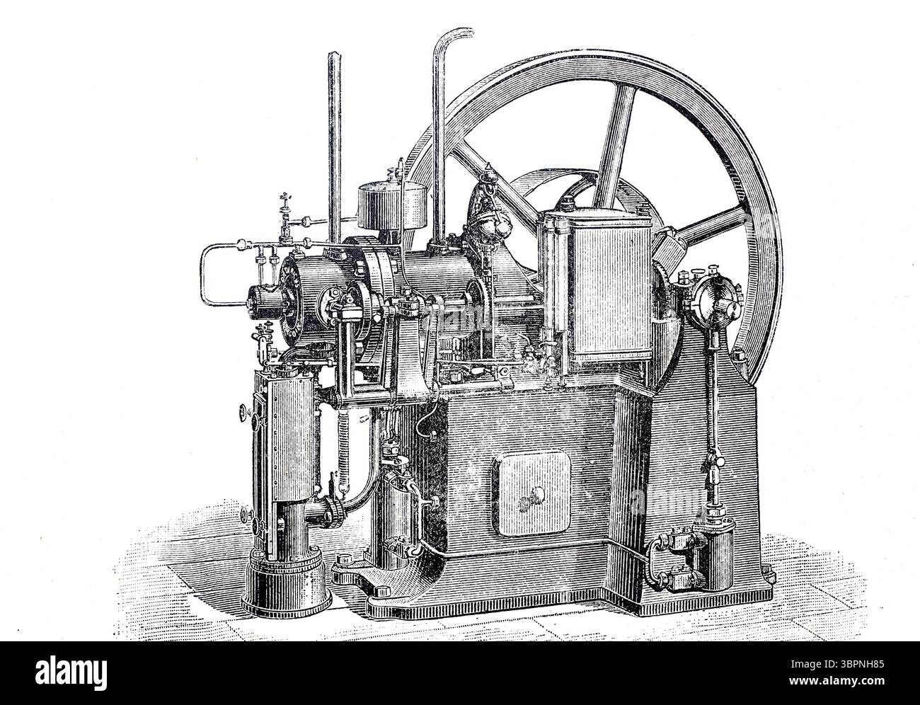 Steam engine, the safety engine by Dietrich, around 1885, historical ...