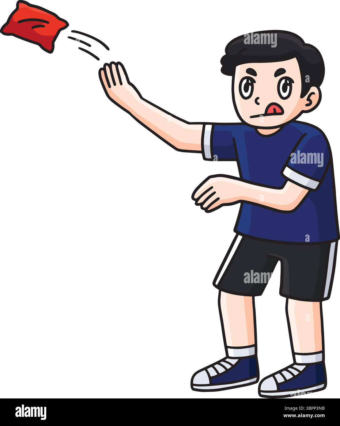 Cornhole Boy Throwing Bag Cartoon Colored Clipart Stock Vector Image ...