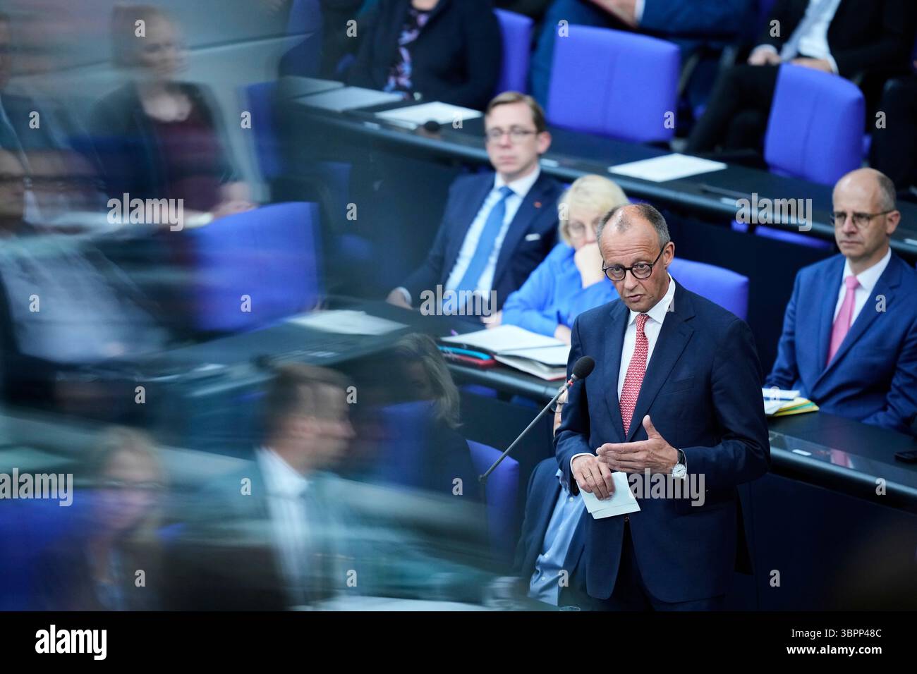 German Chancellor Friedrich Merz speaks during a debate about the ...